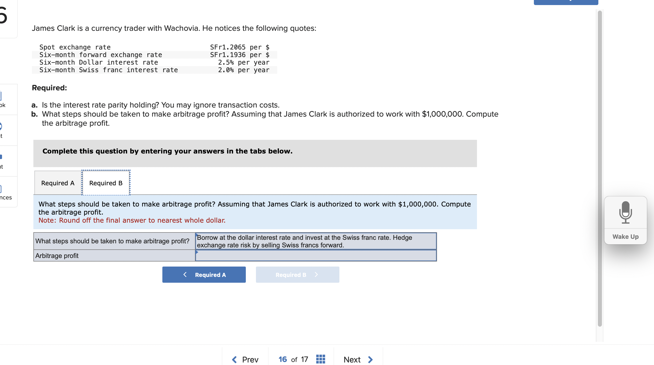 Solved James Clark is a currency trader with Wachovia. He | Chegg.com