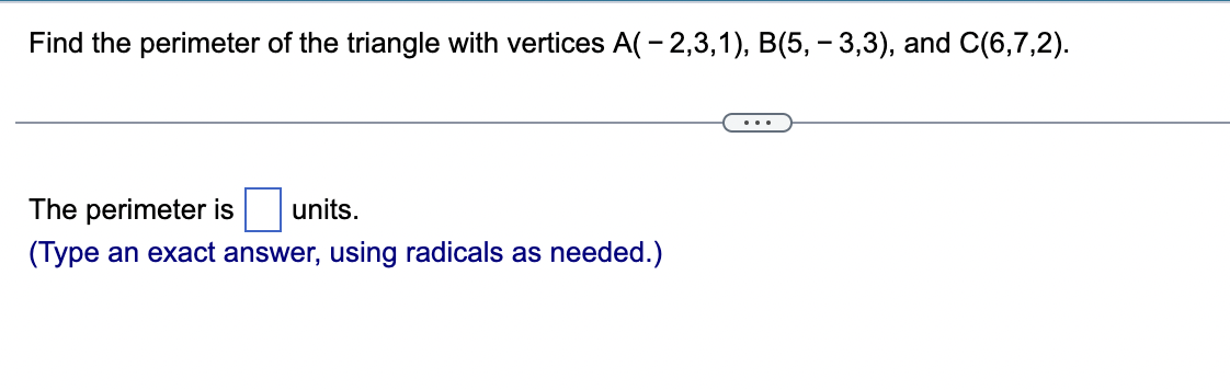 Solved Find the perimeter of the triangle with vertices | Chegg.com