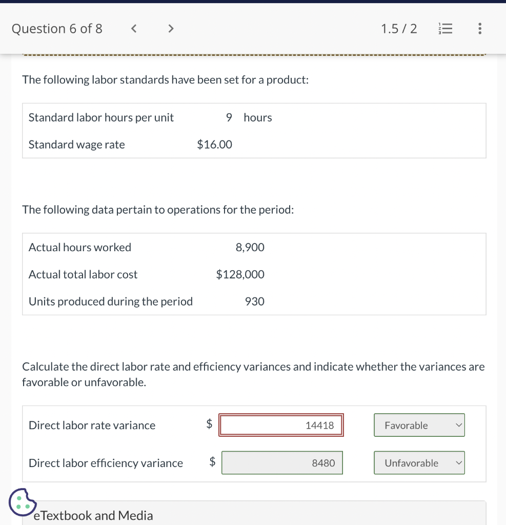 Solved The following labor standards have been set for a | Chegg.com