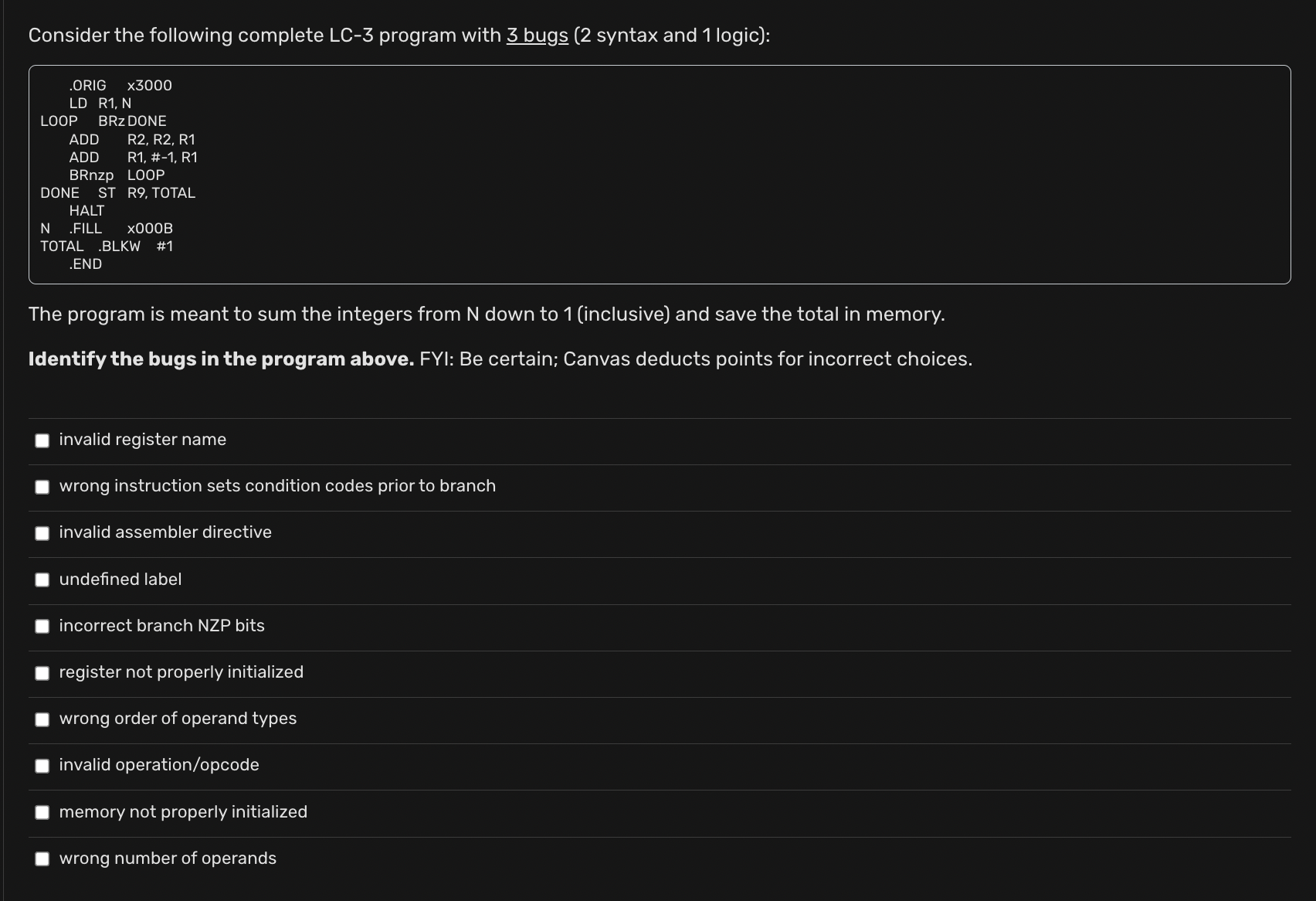 Solved Consider the following complete LC-3 ﻿program with 3 | Chegg.com