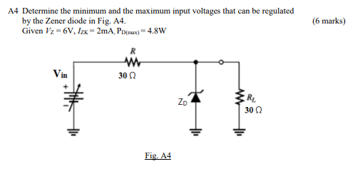Solved A4 Determine the minimum and the maximum input | Chegg.com