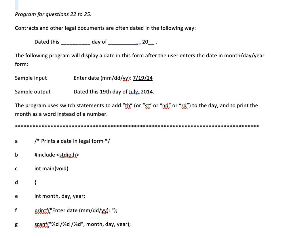 Solved Use the program below to answer questions 22 to 25. | Chegg.com