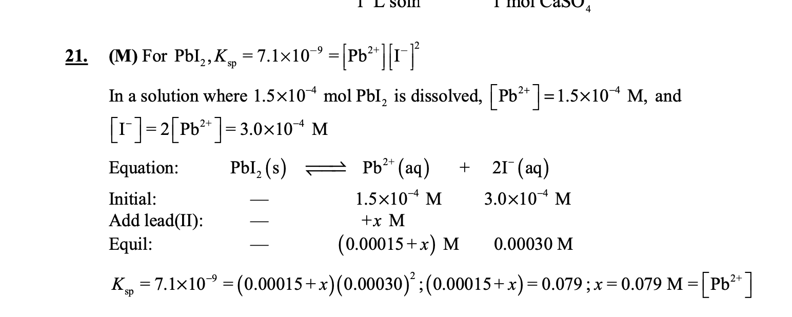 Solved 21. What [Pb2+] should be maintained in Pb(NO3)2(aq) | Chegg.com
