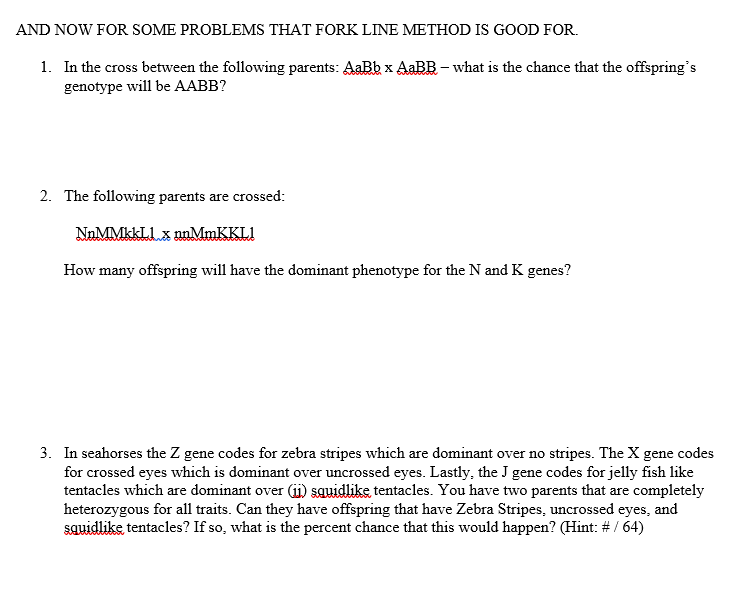 Solved AND NOW FOR SOME PROBLEMS THAT FORK LINE METHOD IS | Chegg.com