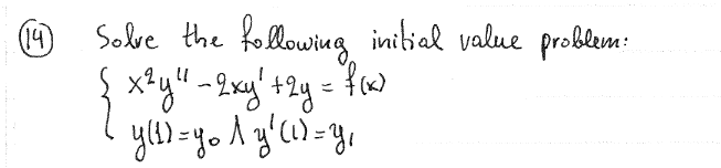 Solved Solve the following initial value problem: | Chegg.com