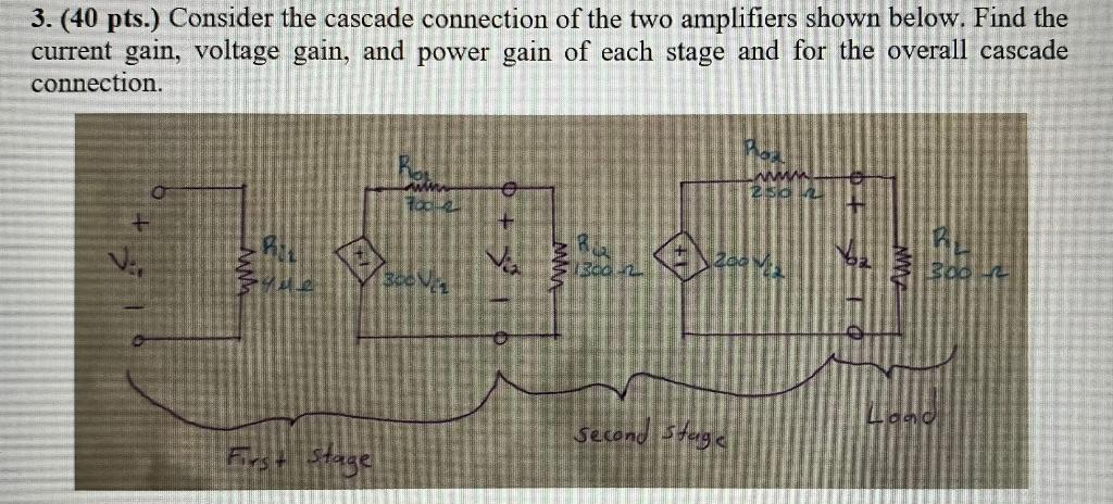 Solved 3. (40 pts.) Consider the cascade connection of the | Chegg.com