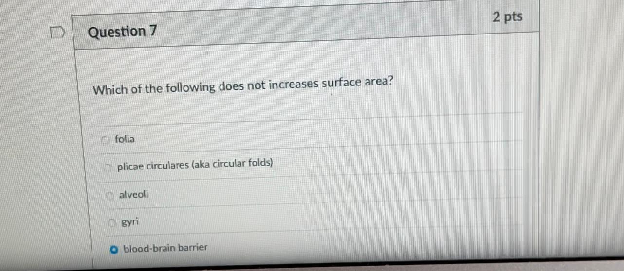 Solved 2 pts Question 7 Which of the following does not | Chegg.com