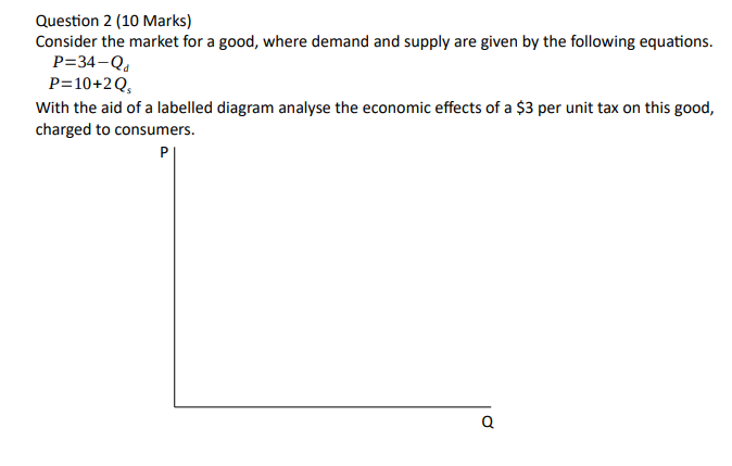 Solved Question 2 (10 Marks) Consider the market for a good, | Chegg.com Solved Question 2 (10 Marks) Consider the market for a good, | Chegg.com