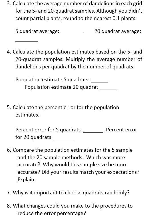 Solved 2.1 Estimating Population Sizes Goals & Objectives: | Chegg.com