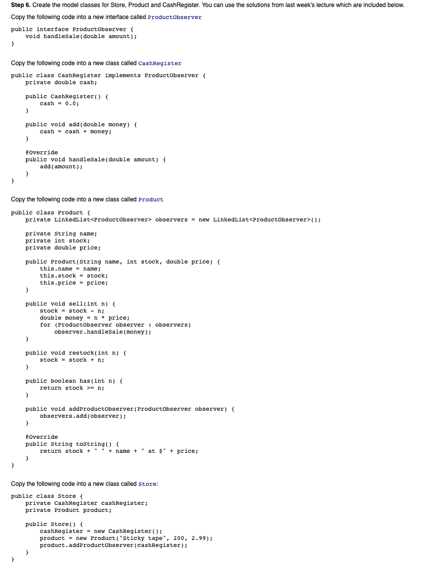 Solved Main class: Store Application Make a graphical user | Chegg.com