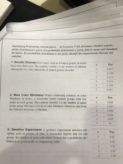 Solved Identifying Probability Distributions. In Exercises | Chegg.com