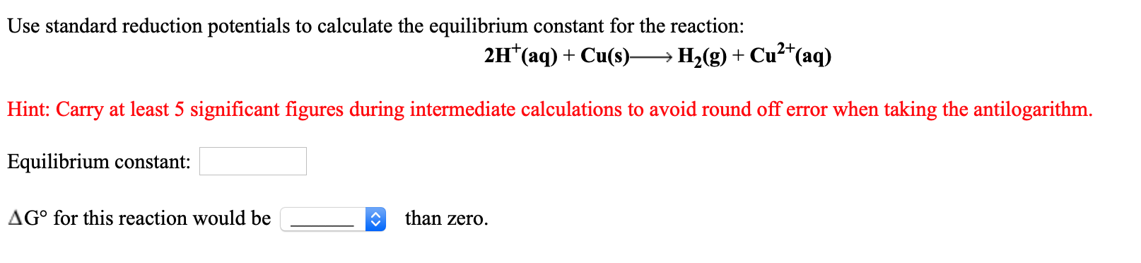 Solved Use Standard Reduction Potentials To Calculate The