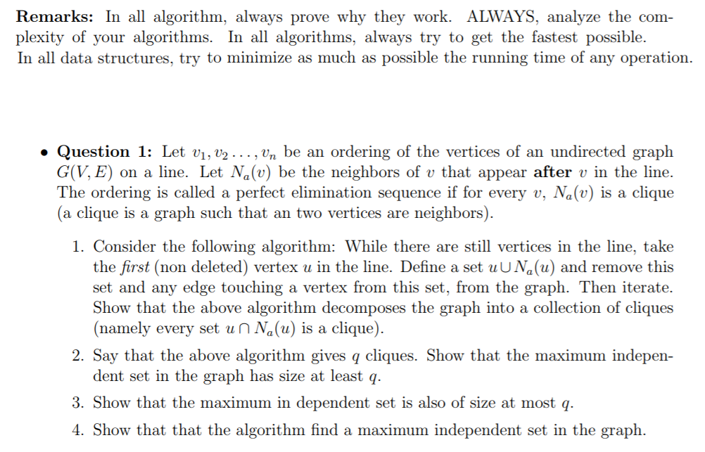 Remarks: In all algorithm, always prove why they | Chegg.com