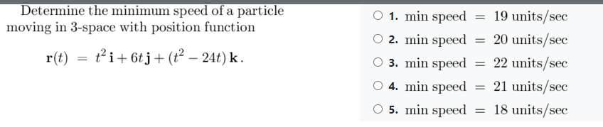 Solved Determine the minimum speed of a particle moving in | Chegg.com