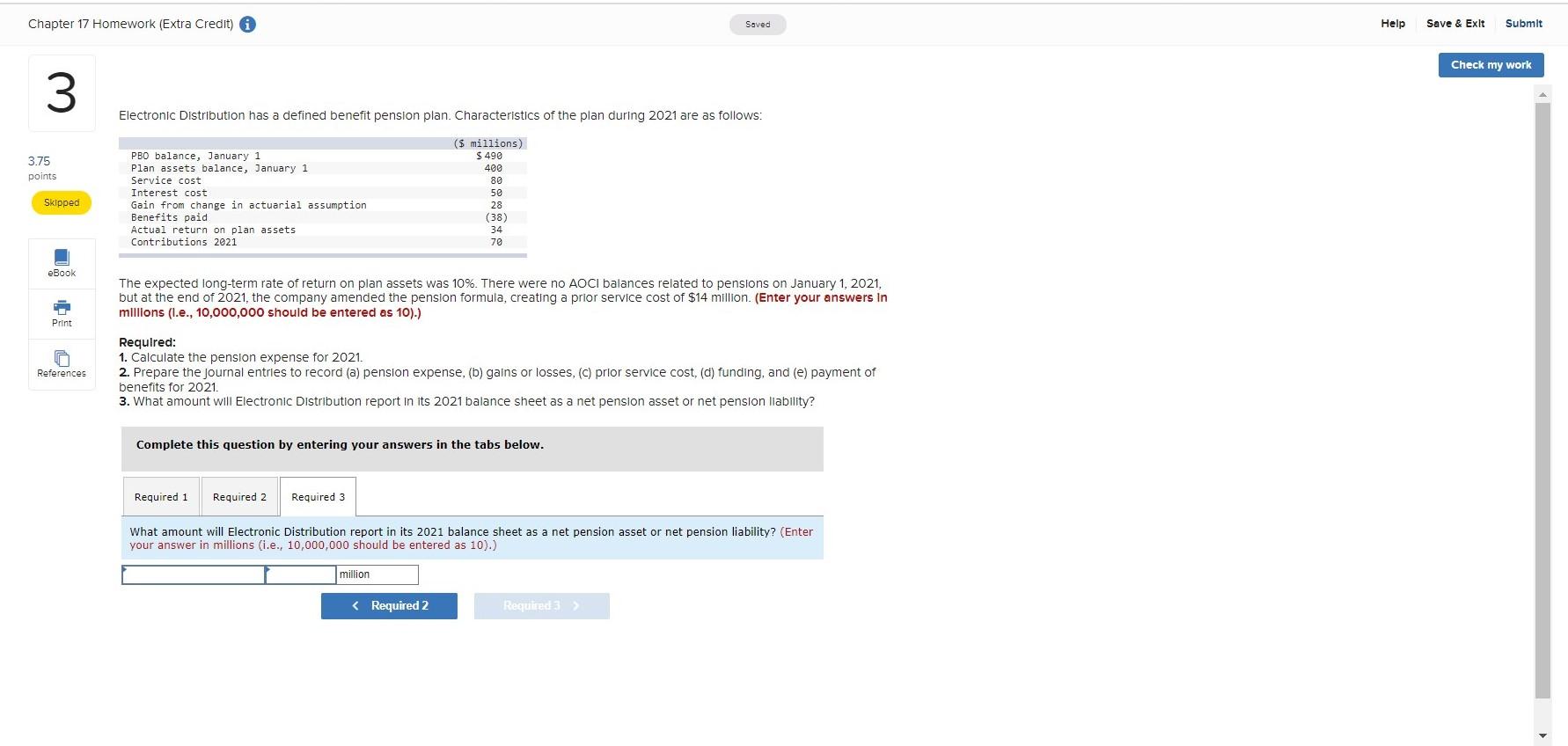 Solved Chapter 17 Homework (Extra Credit) i Saved Help Save | Chegg.com
