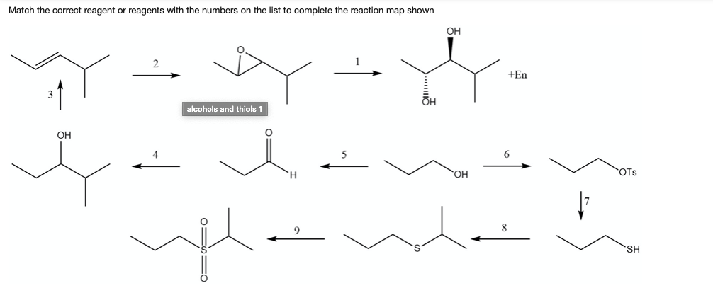 Solved Match the correct reagent or reagents with the | Chegg.com