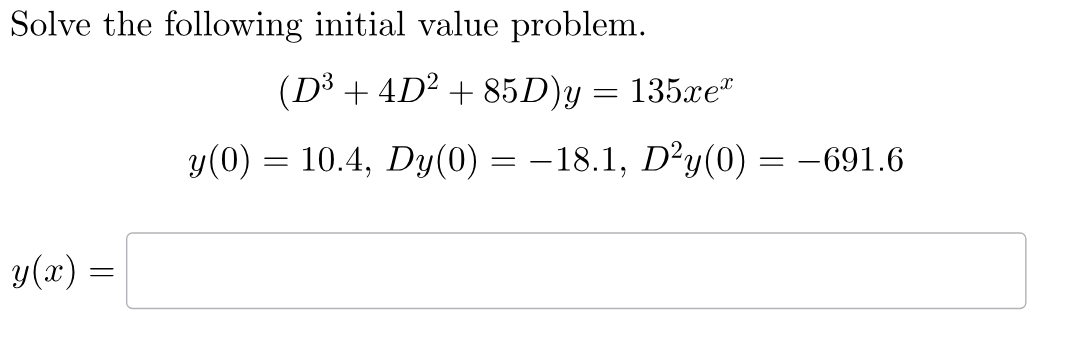 Solved Solve the following initial value problem. | Chegg.com