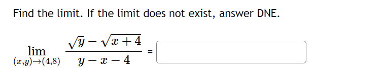 Solved Find the limit. If the limit does not exist, answer | Chegg.com