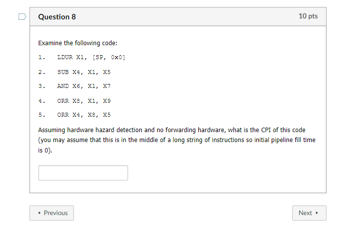 Question 6 9 pts In the figure below, during LDUR | Chegg.com
