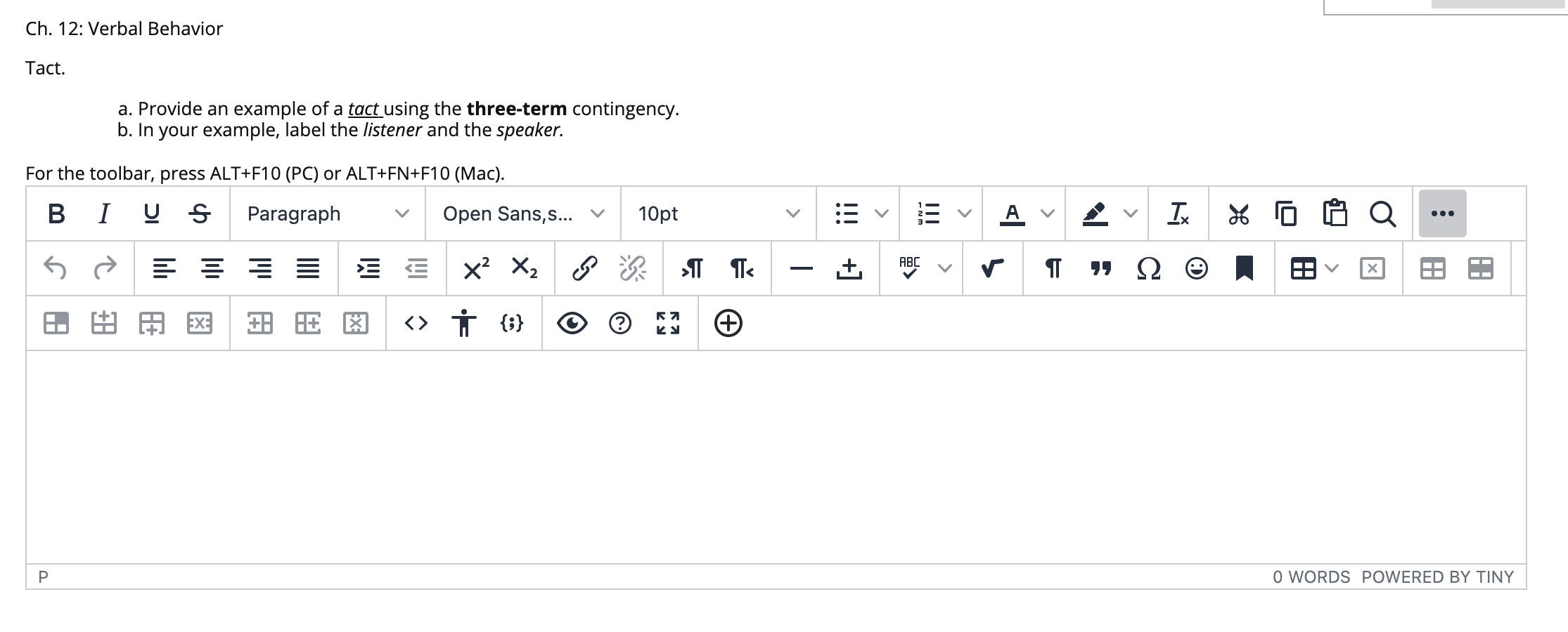 Solved Ch. 12: Verbal Behavior Tact. a. Provide an example | Chegg.com