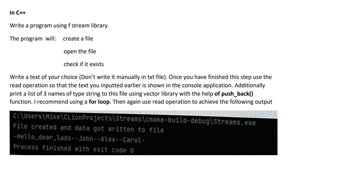 Solved In C++ Write a program using f stream library. The | Chegg.com