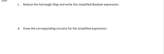 c. Reduce the Karnaugh Map and write the simplified | Chegg.com