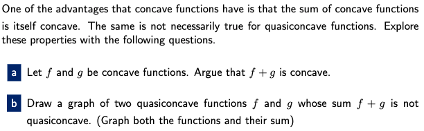 Solved One of the advantages that concave functions have is | Chegg.com
