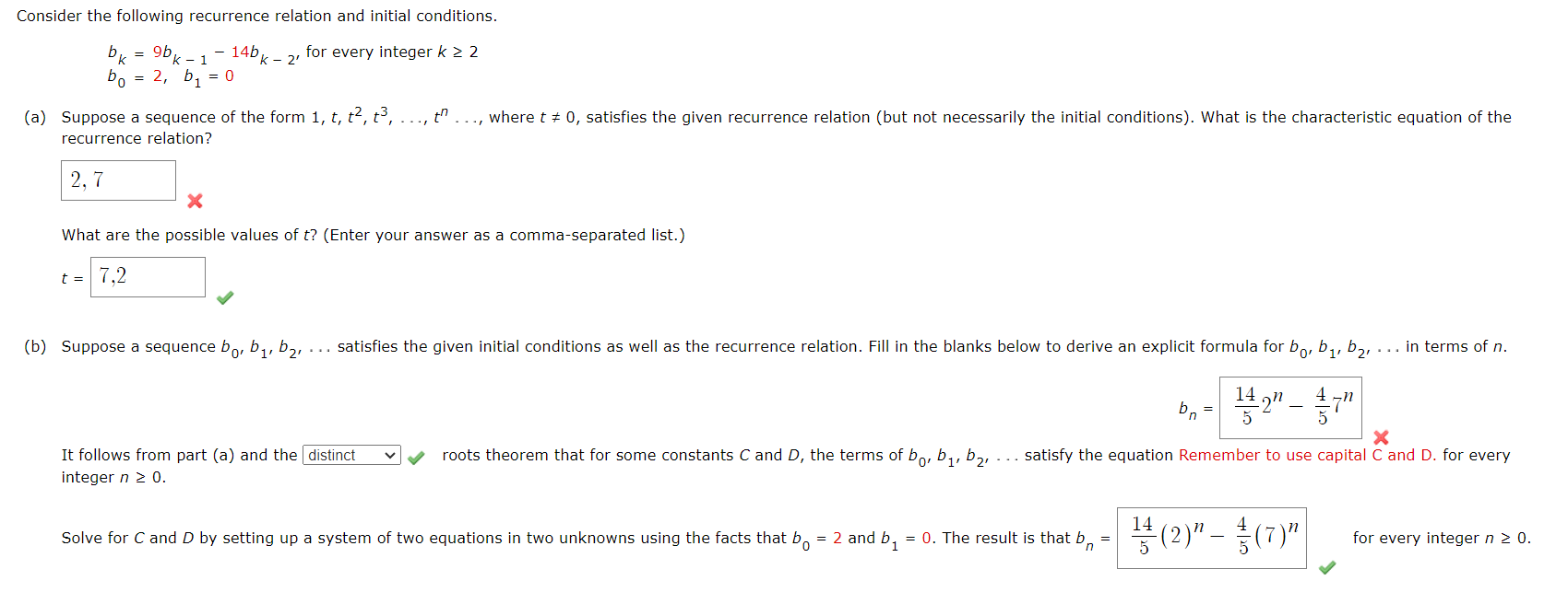 Solved Consider the following recurrence relation and | Chegg.com