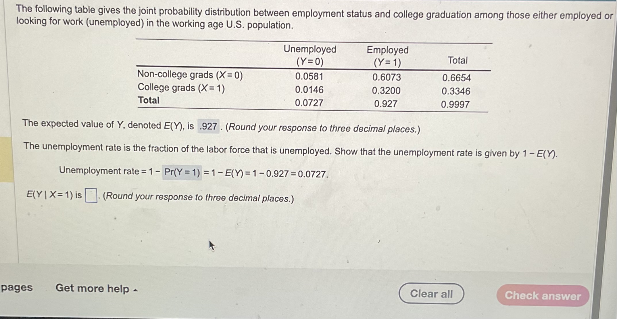 Solved The following table gives the joint probability | Chegg.com