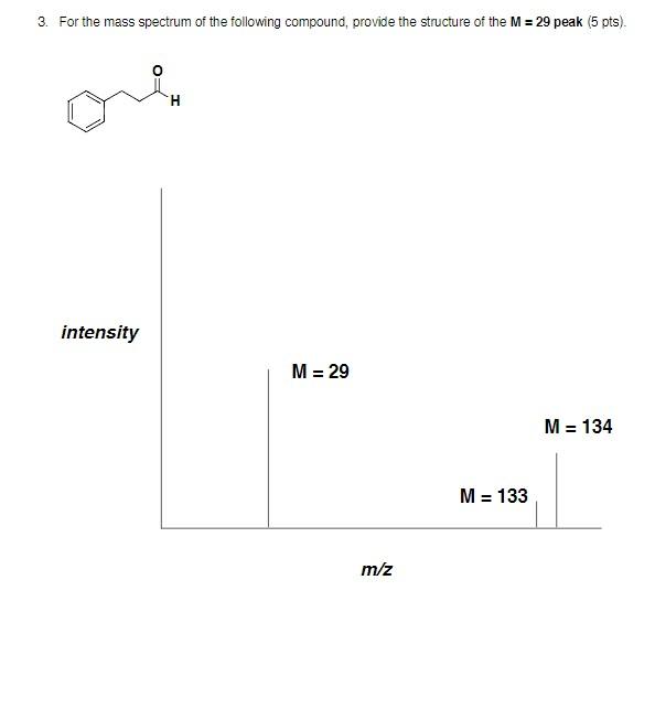[Solved]: 3. For the mass spectrum of the following compou