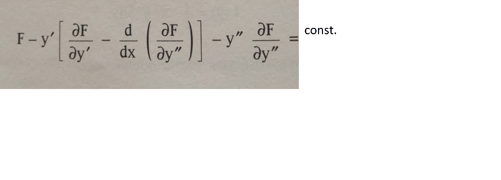 Prove That The Problem Below Has The Euler Langrange 