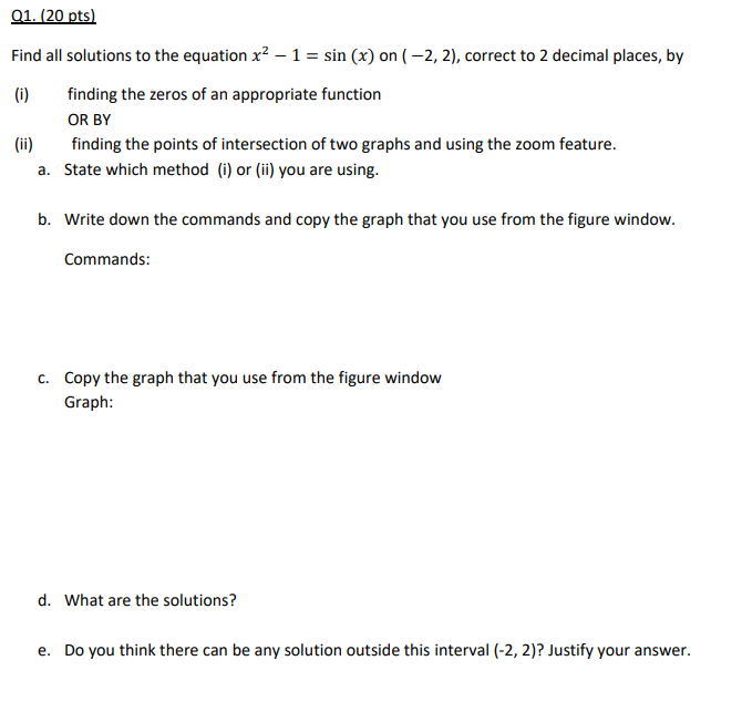 Solved Q1. (20 pts) Find all solutions to the equation x2 – | Chegg.com Solved Q1. (20 pts) Find all solutions to the equation x2 – | Chegg.com