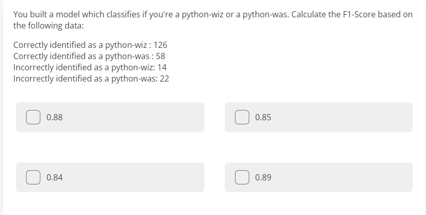 Solved You built a model which classifies if you're a | Chegg.com