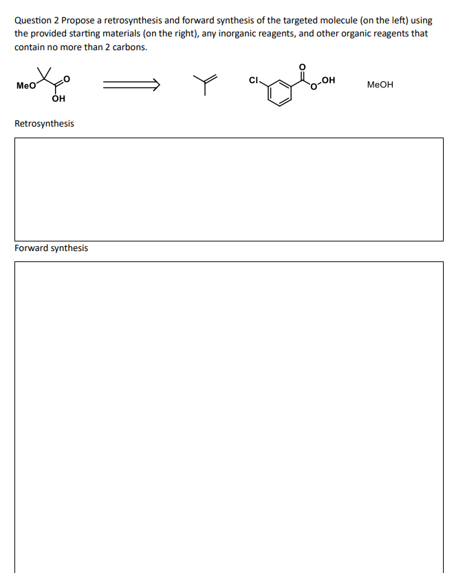 Solved Question 2 Propose a retrosynthesis and forward | Chegg.com