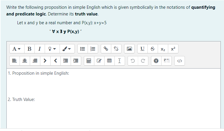 Solved Write the following proposition in simple English | Chegg.com