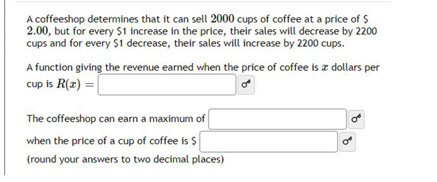Solved A coffeeshop determines that it can sell 2000 cups of | Chegg.com