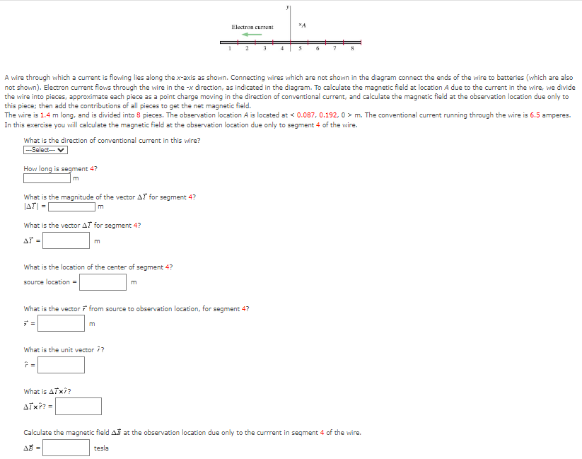 A wire through which a current is flowing lies along | Chegg.com