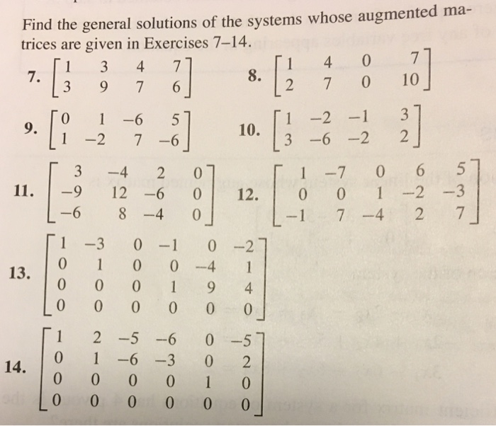 Solved Find the general solutions of the systems whose | Chegg.com