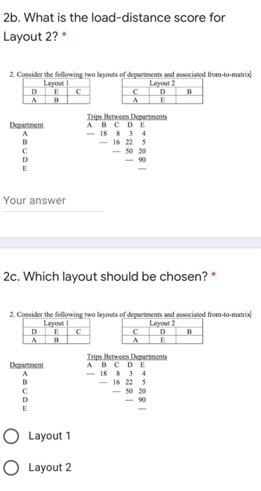 Solved 2b. What is the load-distance score for Layout 2? * | Chegg.com