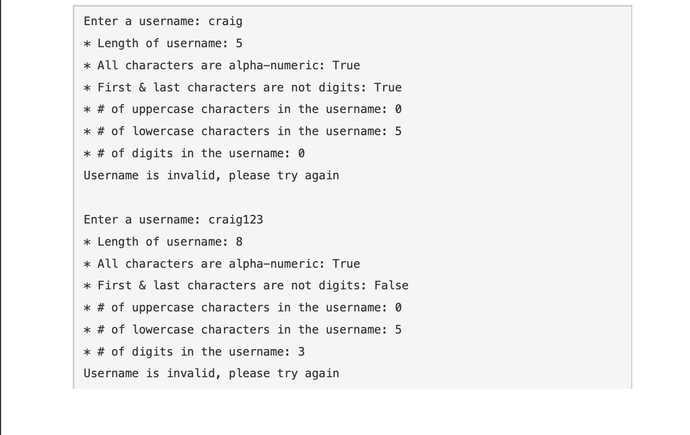 Solved IN PYTHON You have been asked to write a username | Chegg.com