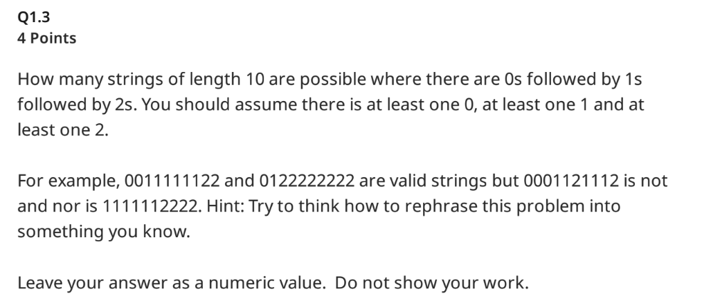Solved Q13 4 Points How Many Strings Of Length 10 Are 