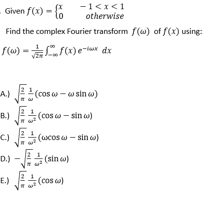 Solved Given f(x)={x0−1 | Chegg.com