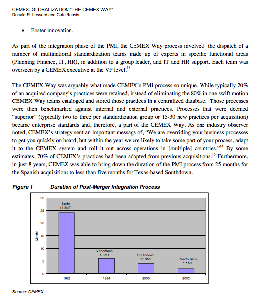 READ: GLOBAL CEMEX CASE THEN ANSWER THE 3 QUESTIONS | Chegg.com