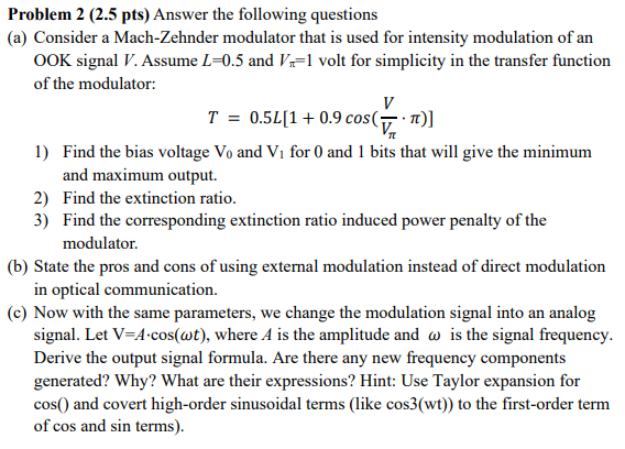 Solved Problem 2 (2.5 pts) Answer the following questions | Chegg.com
