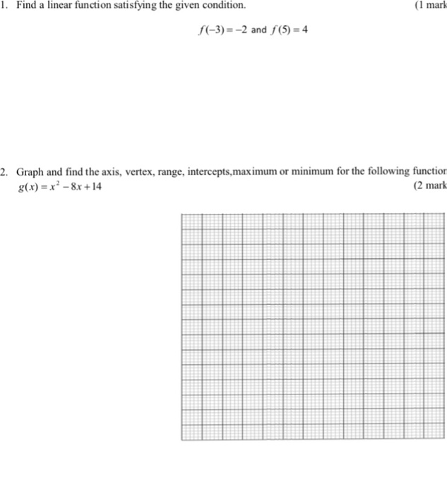 Solved l. Find a linear function satisfying the given | Chegg.com