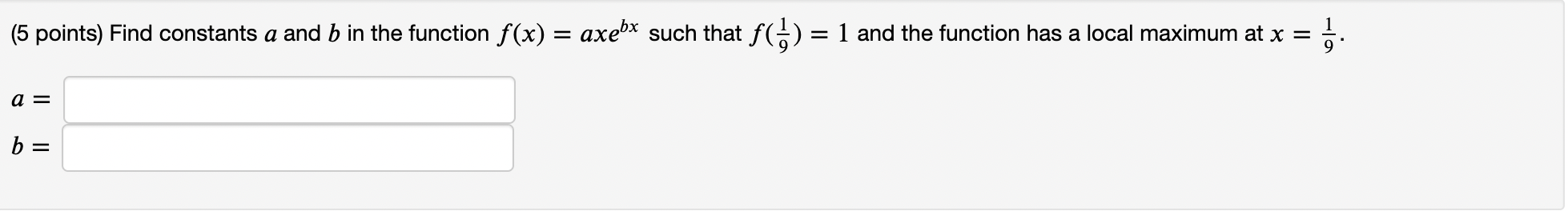 Solved (5 points) Find constants a and b in the function | Chegg.com