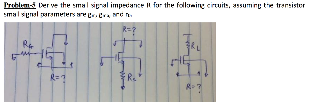 Solved Problem-5 Derive the small signal impedance R for the | Chegg.com