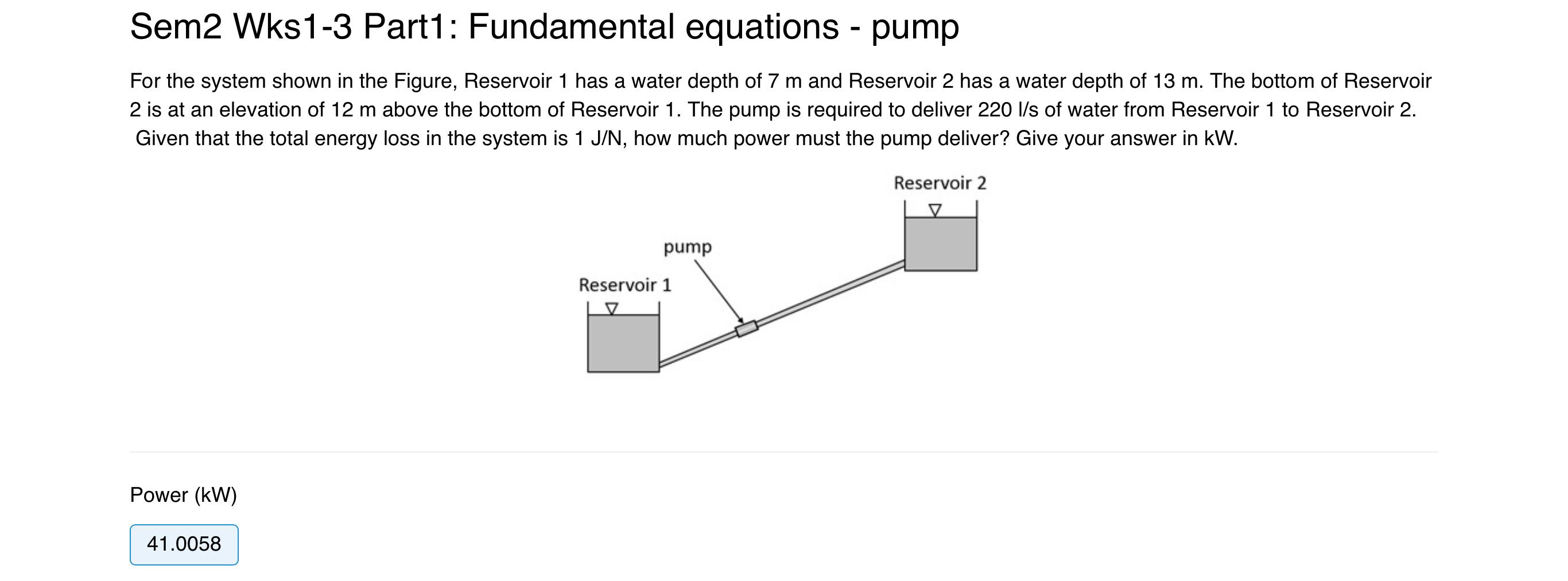Solved Sem2 Wks1-3 Part1: Fundamental equations - pump For | Chegg.com