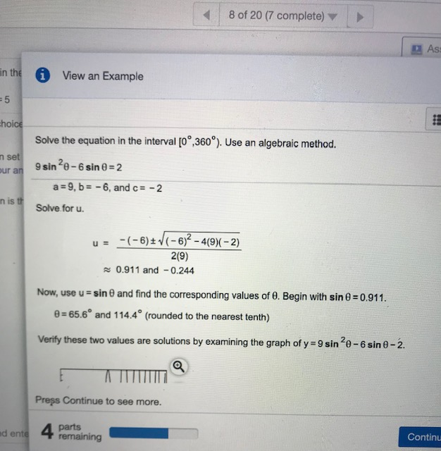 Solved 8 of 20 (7 complete) As in the i View an Example 5 | Chegg.com