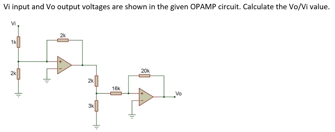 Solved Vi input and Vo output voltages are shown in the | Chegg.com